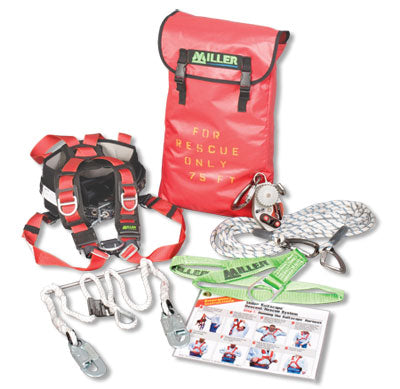 Miller SECRKT/125FT SafEscape Elite Crane Rescue Kit 125ft Fall Protec ...